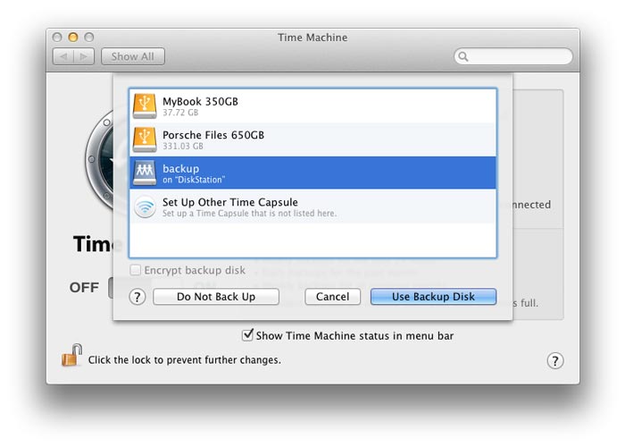Time Machine and the Synology DS214se NAS